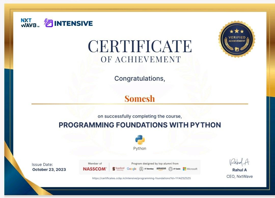 Somesh Mone on LinkedIn: #programming #nxtwave Somesh Mone on LinkedIn: #programming #nxtwave