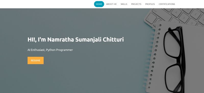 Namratha Sumanjali Chitturi on LinkedIn: #portfolio #html #css # ... Namratha Sumanjali Chitturi on LinkedIn: #portfolio #html #css # ...