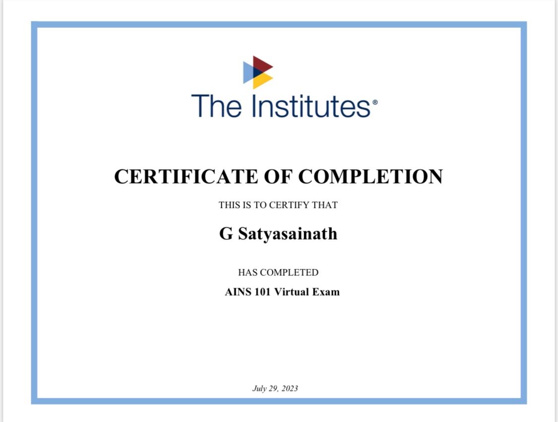 Gembali Satyasainath on LinkedIn: #professionaldevelopment #insurance # ... Gembali Satyasainath on LinkedIn: #professionaldevelopment #insurance # ...