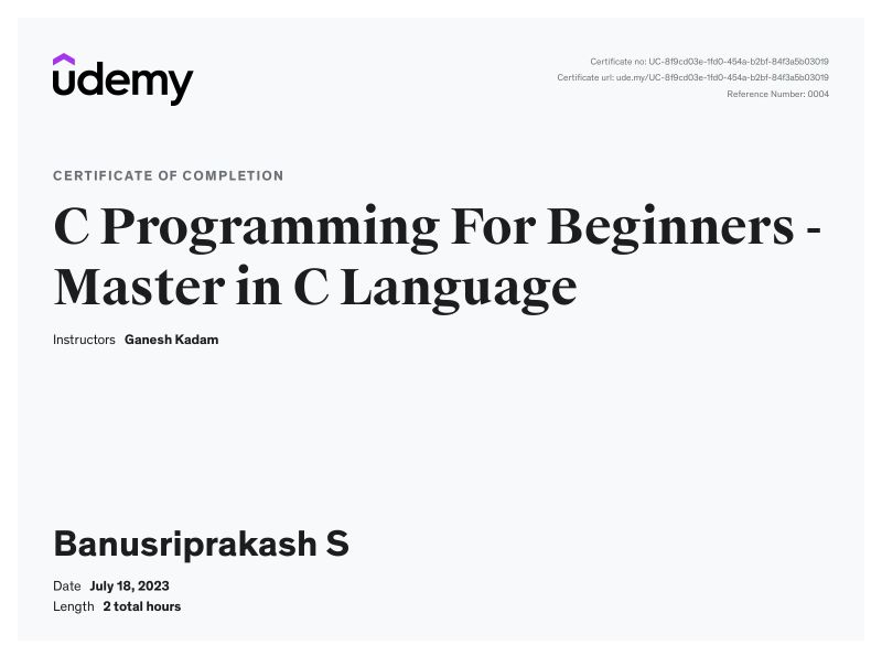 Banusriprakash S on LinkedIn: #cprogramming #softwaredevelopment Banusriprakash S on LinkedIn: #cprogramming #softwaredevelopment