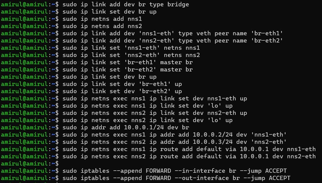 Imam Muhammad Amirul Maula on LinkedIn: Create two network Namespaces ... Imam Muhammad Amirul Maula on LinkedIn: Create two network Namespaces ...