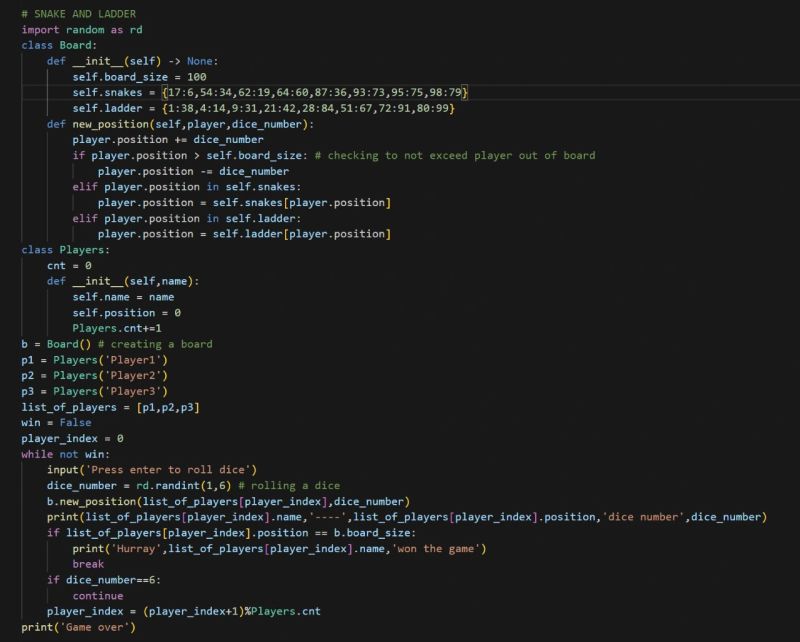Sri Sai Trilokh Suthari on LinkedIn: #programming #oop #snakeandladder ... Sri Sai Trilokh Suthari on LinkedIn: #programming #oop #snakeandladder ...