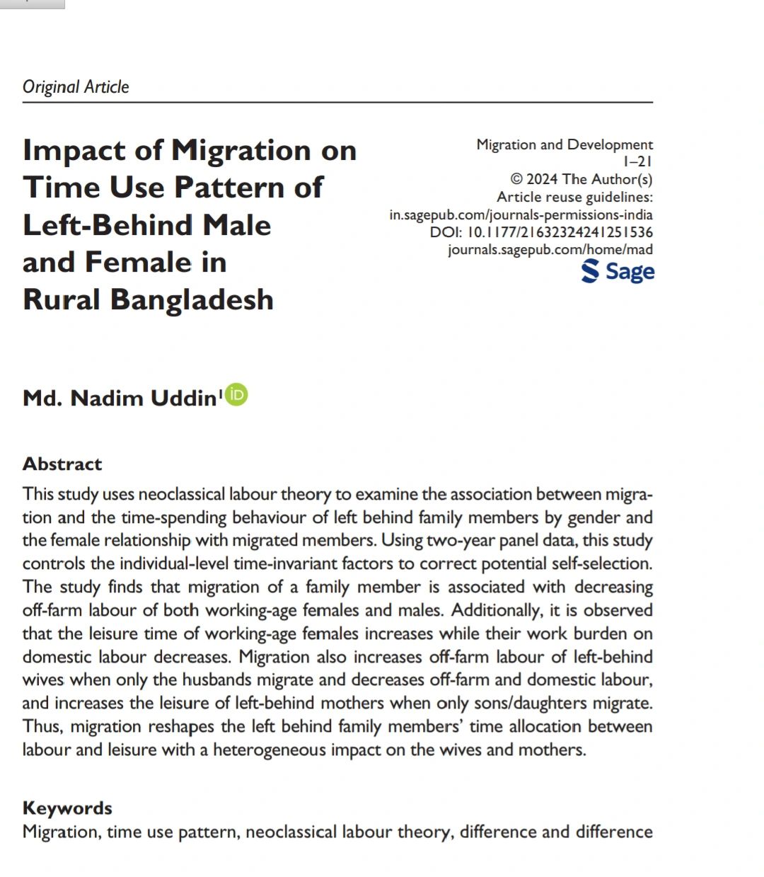 Md Nadim Uddin on LinkedIn: My single author paper has been published ... Md Nadim Uddin on LinkedIn: My single author paper has been published ...