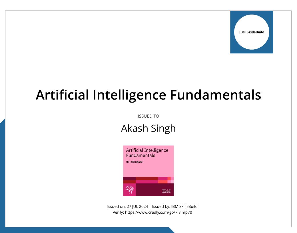 Akash Singh on LinkedIn: #artificial_intelligence #ibmskillsbuild # ... Akash Singh on LinkedIn: #artificial_intelligence #ibmskillsbuild # ...
