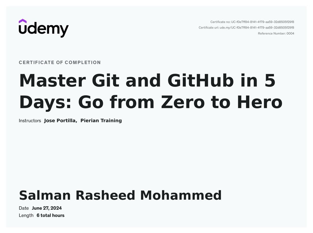 SALMAN RASHEED MOHAMMED on LinkedIn: #git #github #certification #udemy ... SALMAN RASHEED MOHAMMED on LinkedIn: #git #github #certification #udemy ...