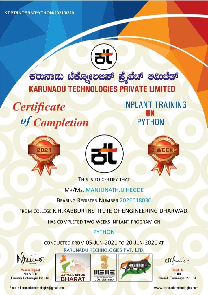 Manjunath Hegde on LinkedIn: #pythoninternship #learningandgrowing #python Manjunath Hegde on LinkedIn: #pythoninternship #learningandgrowing #python