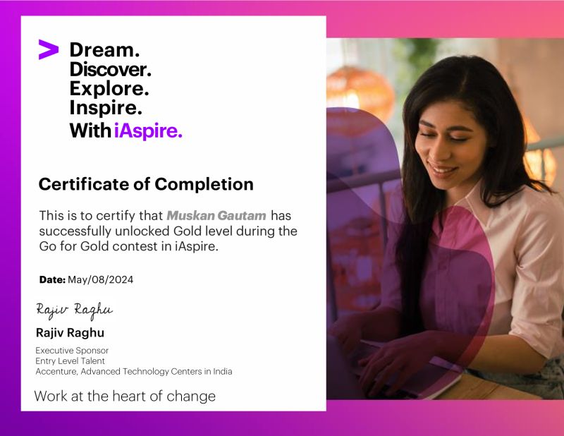 Muskan Gautam on LinkedIn: #iaspire #achievementunlocked #goforgold Muskan Gautam on LinkedIn: #iaspire #achievementunlocked #goforgold