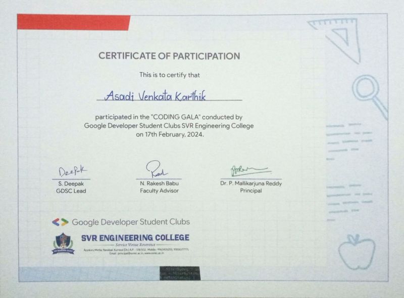 Asadi venkata karthik on LinkedIn: #codinggala #googledsc # ... Asadi venkata karthik on LinkedIn: #codinggala #googledsc # ...