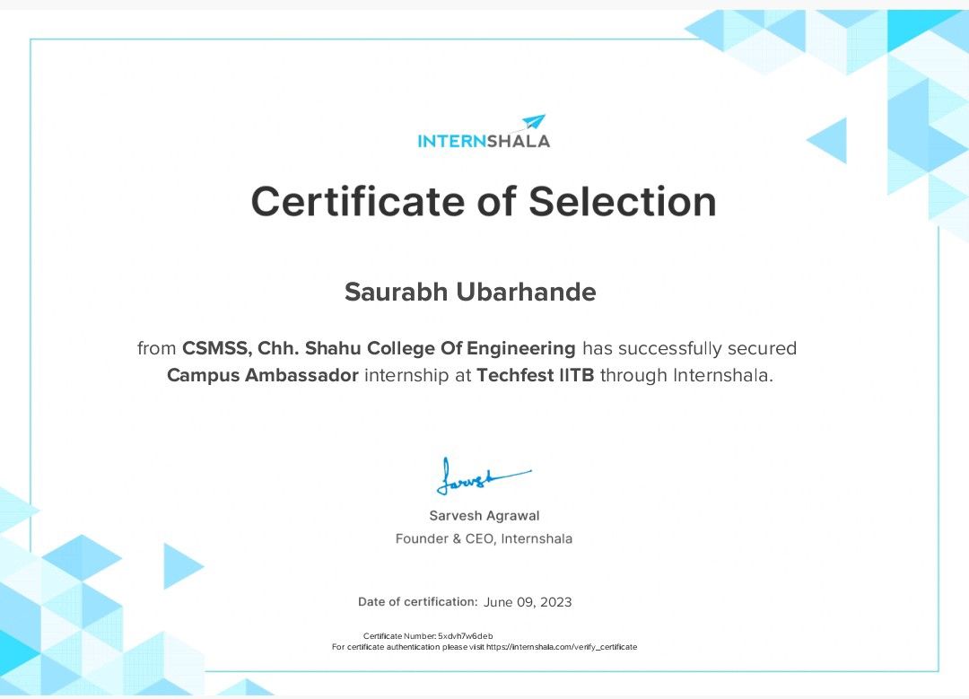 Saurabh Ubarhande on LinkedIn: Hello connections...... Thrilled to have ... Saurabh Ubarhande on LinkedIn: Hello connections...... Thrilled to have ...