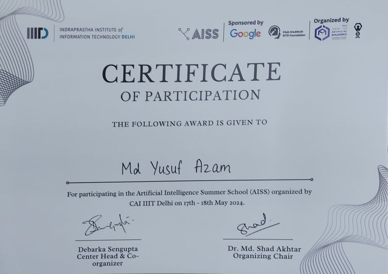 Yusuf Azam on LinkedIn: #aisummerschool #ai #innovation Yusuf Azam on LinkedIn: #aisummerschool #ai #innovation