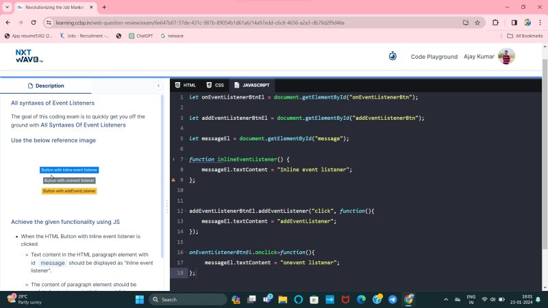 Ajay Kumar Sakhapuram on LinkedIn: #day110 #ccbp #nxtwave #javascript Ajay Kumar Sakhapuram on LinkedIn: #day110 #ccbp #nxtwave #javascript