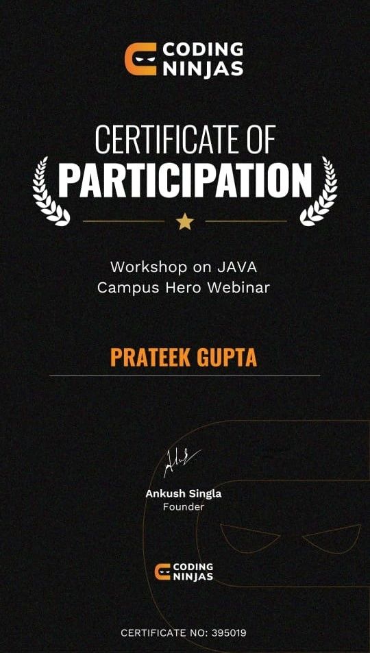 Prateek Gupta on LinkedIn: #java #codingninjas #workshop #learning # ... Prateek Gupta on LinkedIn: #java #codingninjas #workshop #learning # ...