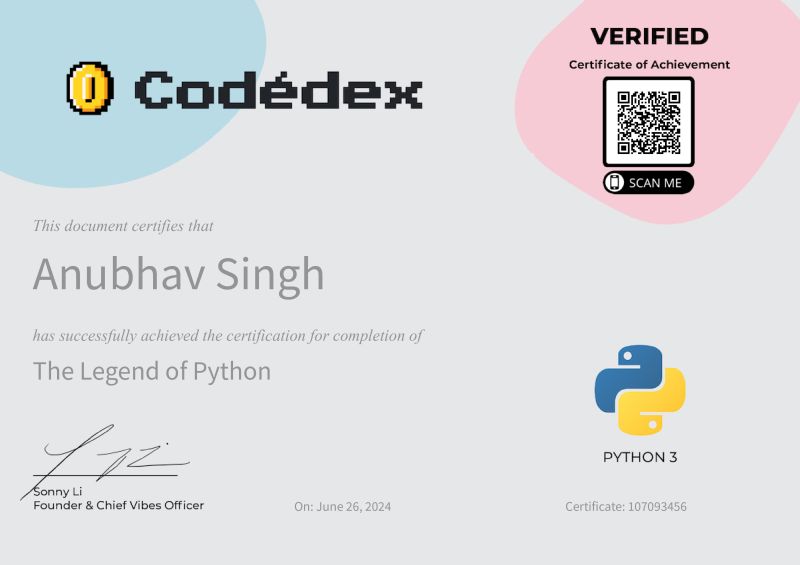 Anubhav Singh on LinkedIn: #python #coding #continuouslearning #codedex ... Anubhav Singh on LinkedIn: #python #coding #continuouslearning #codedex ...