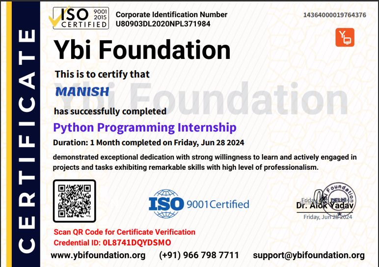 Manish Sharma on LinkedIn: #python #internship #certification # ... Manish Sharma on LinkedIn: #python #internship #certification # ...