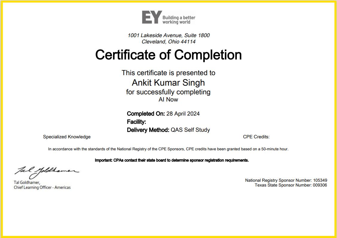 Learned about AI from EY learning | Ankit Kumar Singh posted on the ... Learned about AI from EY learning | Ankit Kumar Singh posted on the ...