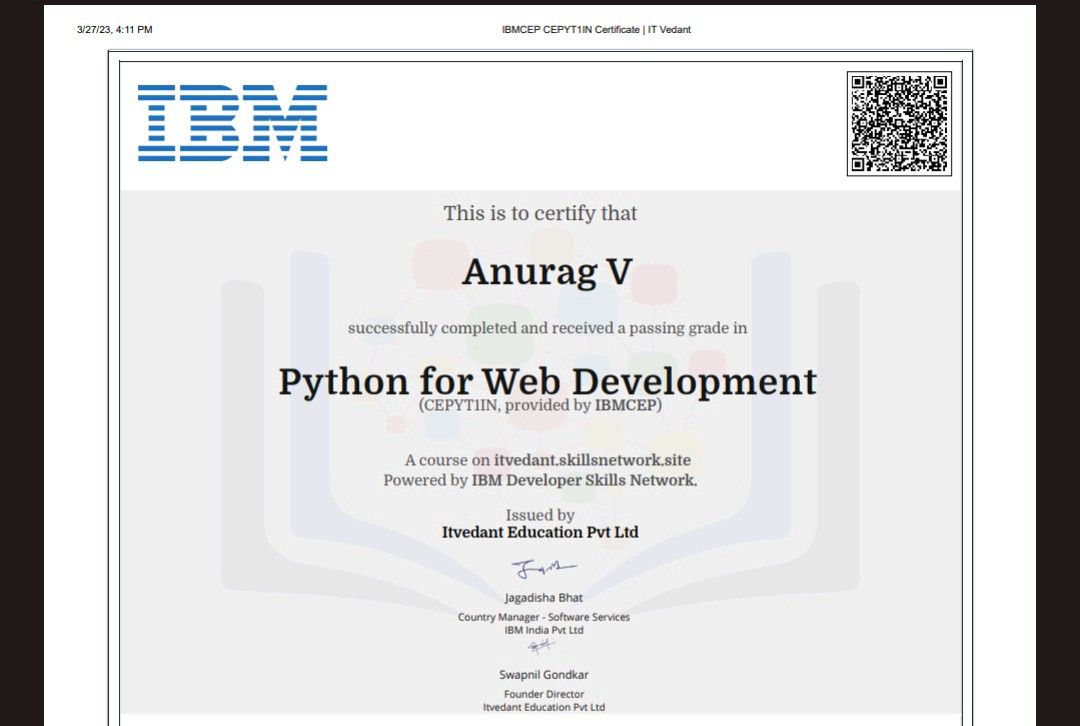 Anurag V on LinkedIn: #python #webdevelopment #share Anurag V on LinkedIn: #python #webdevelopment #share