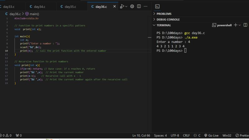 Day 36 of #100DaysOfCode: Recursion in C | Deepanshi Mittal posted on ... Day 36 of #100DaysOfCode: Recursion in C | Deepanshi Mittal posted on ...