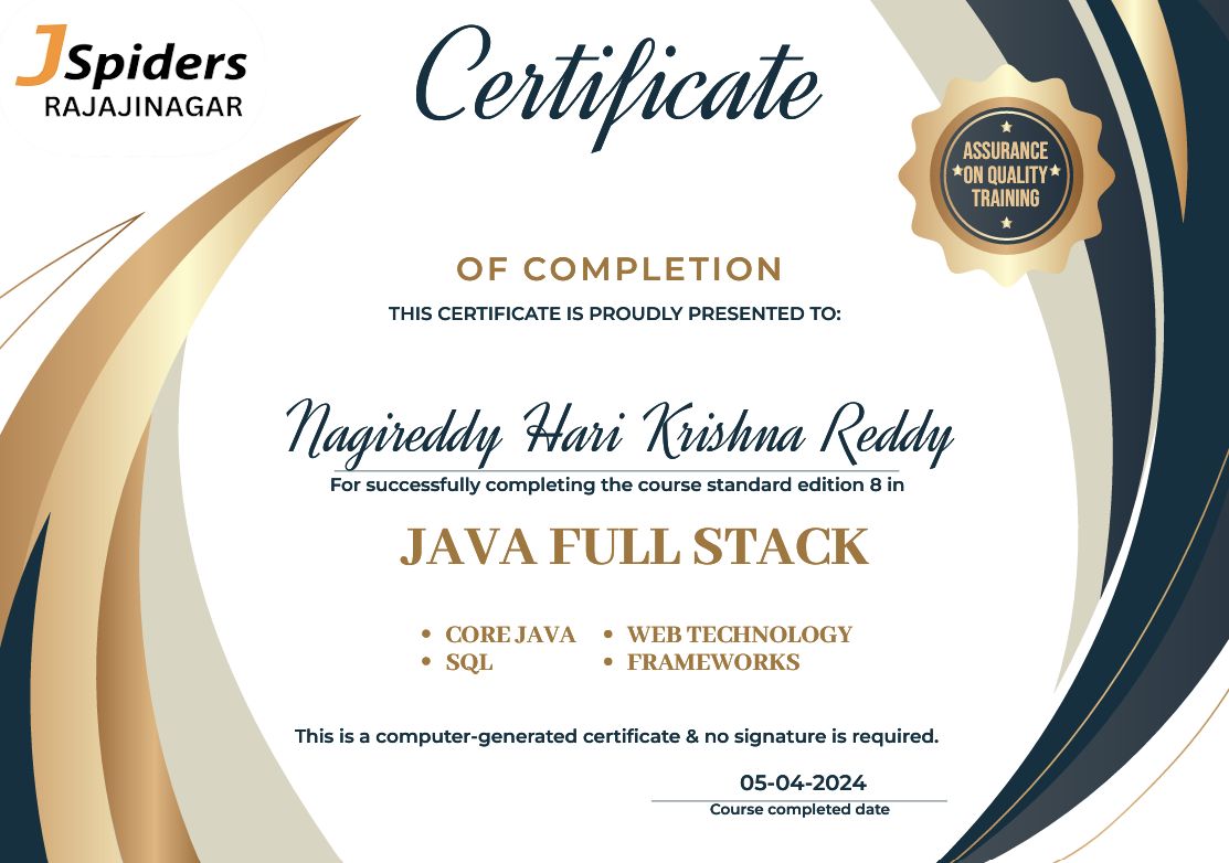 NAGIREDDY HARI KRISHNA REDDY on LinkedIn: #java #javascript #html #css ... NAGIREDDY HARI KRISHNA REDDY on LinkedIn: #java #javascript #html #css ...