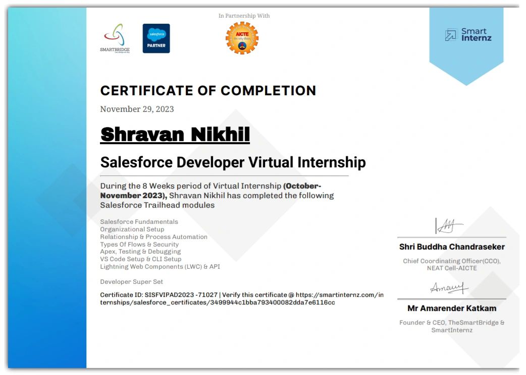 Shravan Nikhil on LinkedIn: #internship #smartinternz # ... Shravan Nikhil on LinkedIn: #internship #smartinternz # ...