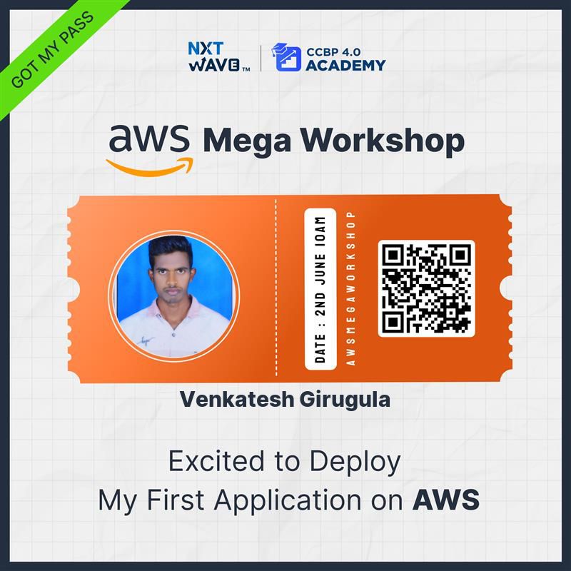 Venkatesh Girugula on LinkedIn: #nxtwave #aws Venkatesh Girugula on LinkedIn: #nxtwave #aws