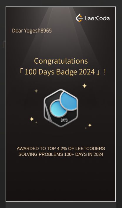 Yogesh Jat on LinkedIn: #100daysofcode #leetcode #100daysbadge # ... Yogesh Jat on LinkedIn: #100daysofcode #leetcode #100daysbadge # ...