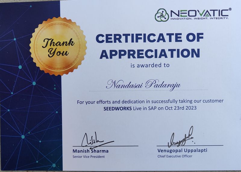 NandaSai Padaraju on LinkedIn: #appreciation_certificate #krishna ... NandaSai Padaraju on LinkedIn: #appreciation_certificate #krishna ...