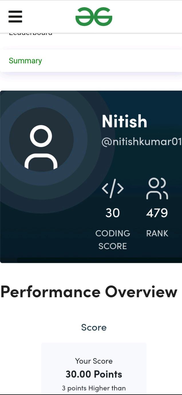 Nitish Kumar on LinkedIn: #gfg #competitiveprogramming #dsacoding # ... Nitish Kumar on LinkedIn: #gfg #competitiveprogramming #dsacoding # ...