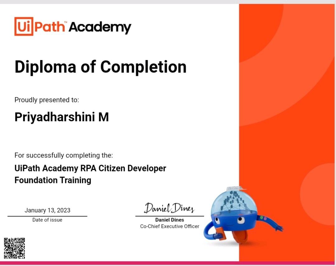 PRIYADHARSHINI M on LinkedIn: #uipath PRIYADHARSHINI M on LinkedIn: #uipath
