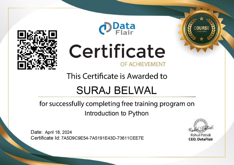 Suraj Belwal on LinkedIn: #python #programming #learning #dataflair # ... Suraj Belwal on LinkedIn: #python #programming #learning #dataflair # ...