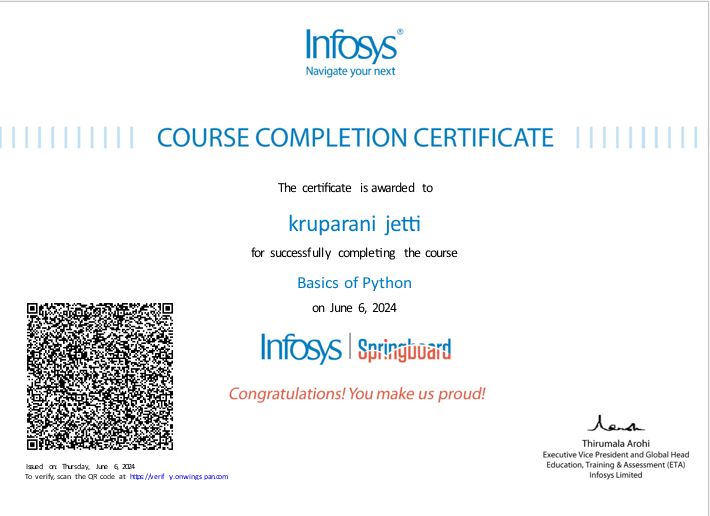 krupa jetti on LinkedIn: #python #learning #certification # ... krupa jetti on LinkedIn: #python #learning #certification # ...