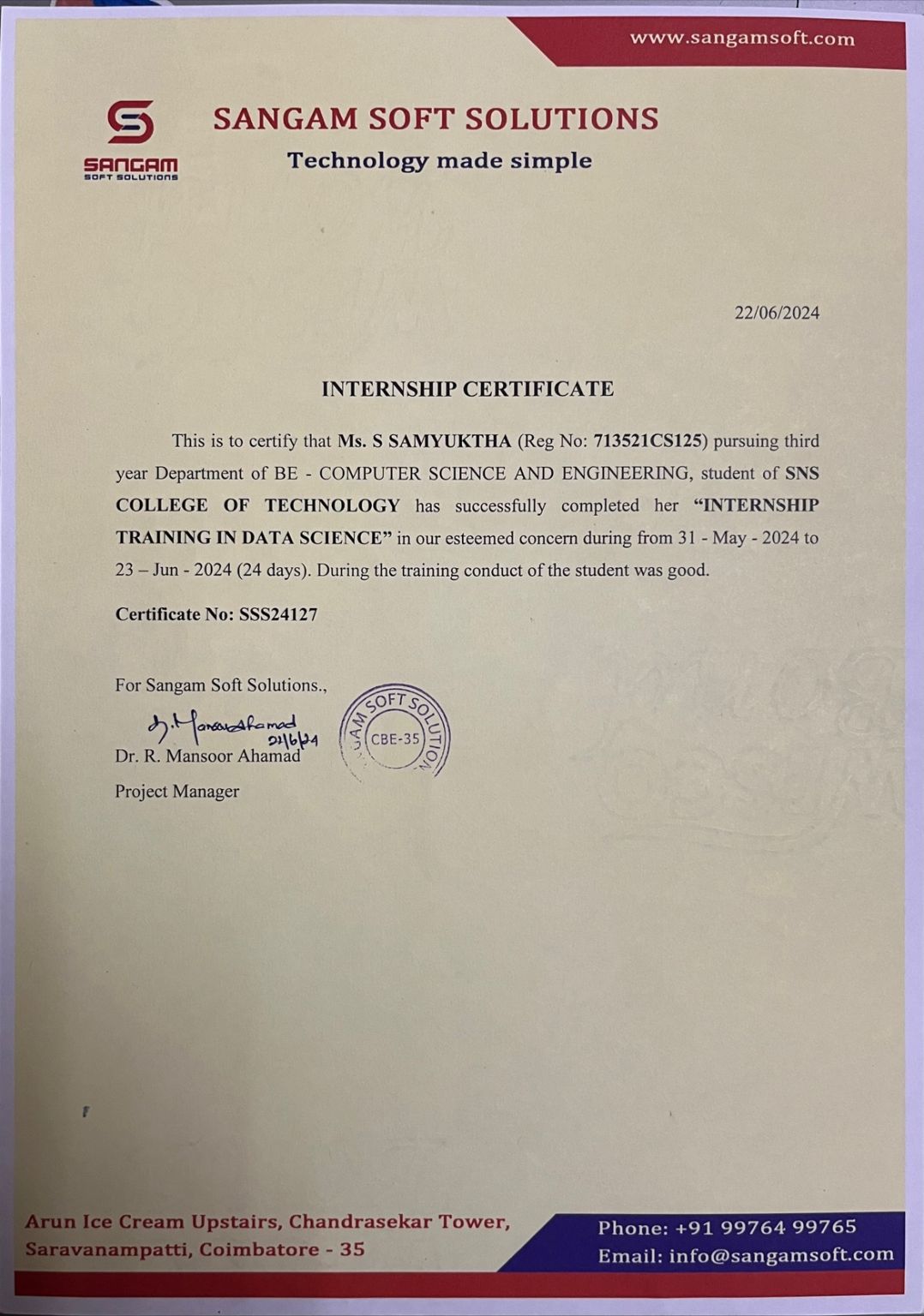 Samyuktha S on LinkedIn: #internship Samyuktha S on LinkedIn: #internship