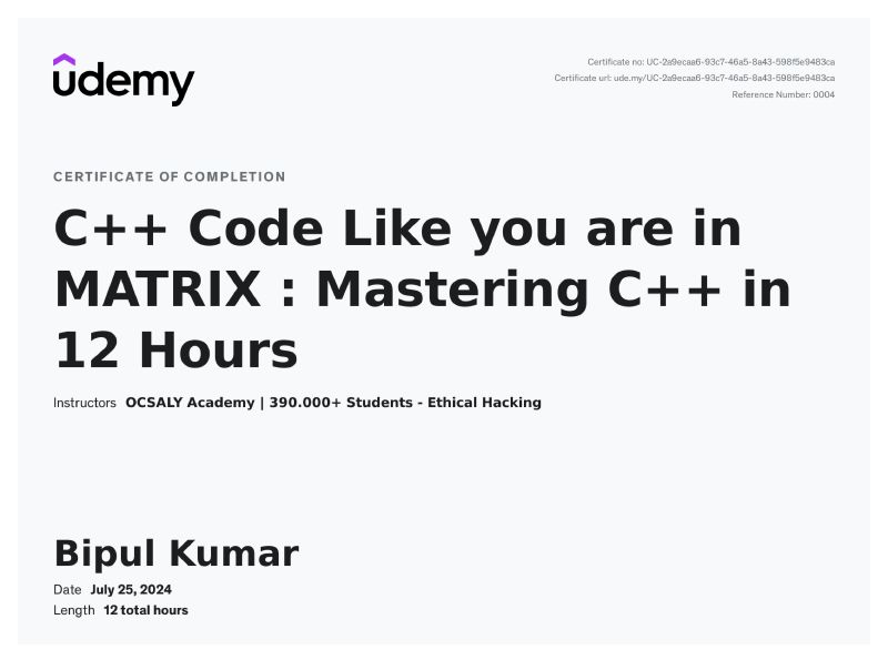 Bipul Kumar on LinkedIn: #cplusplus #programming #udemy # ... Bipul Kumar on LinkedIn: #cplusplus #programming #udemy # ...