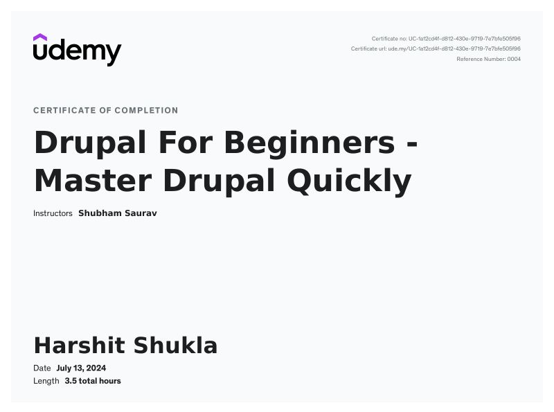 Er. Harshit Shukla on LinkedIn: Check out this certificate I got for ... Er. Harshit Shukla on LinkedIn: Check out this certificate I got for ...