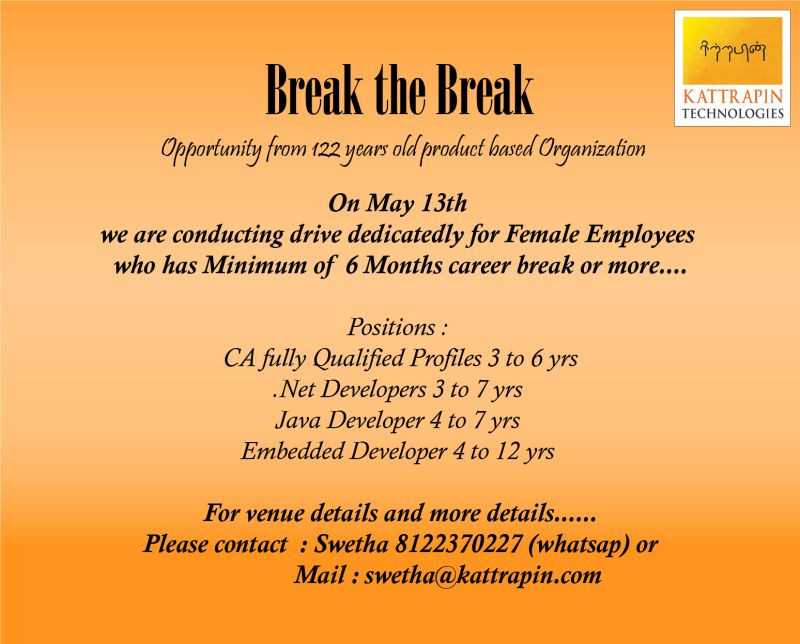 Swetha Talent acquisition on LinkedIn: Break the Break Swetha Talent acquisition on LinkedIn: Break the Break
