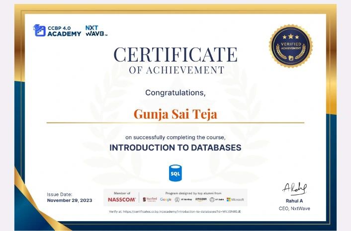 Sai Teja Gunja on LinkedIn: #ccbp #nxtwave Sai Teja Gunja on LinkedIn: #ccbp #nxtwave