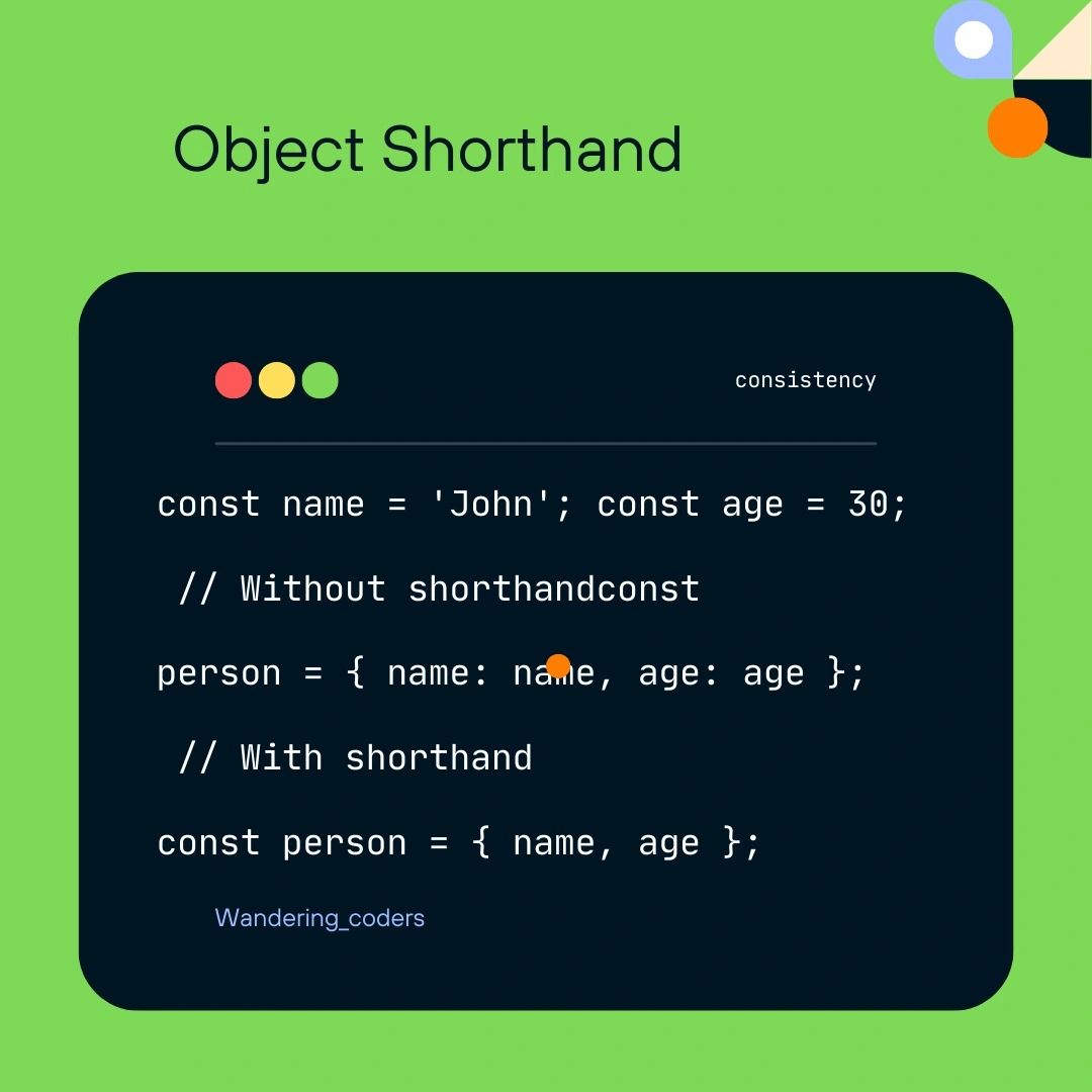 Manoj G on LinkedIn: Use Object shorthand property Manoj G on LinkedIn: Use Object shorthand property