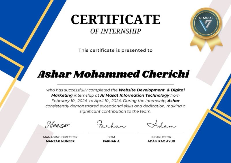 Ashar Mohammed on LinkedIn: Successfully completed the Website ... Ashar Mohammed on LinkedIn: Successfully completed the Website ...