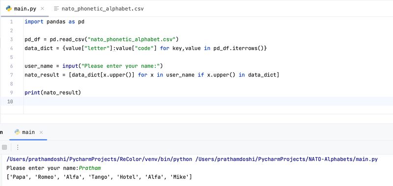Pratham Doshi on LinkedIn: #python #codingmagic #natoalphabet Pratham Doshi on LinkedIn: #python #codingmagic #natoalphabet