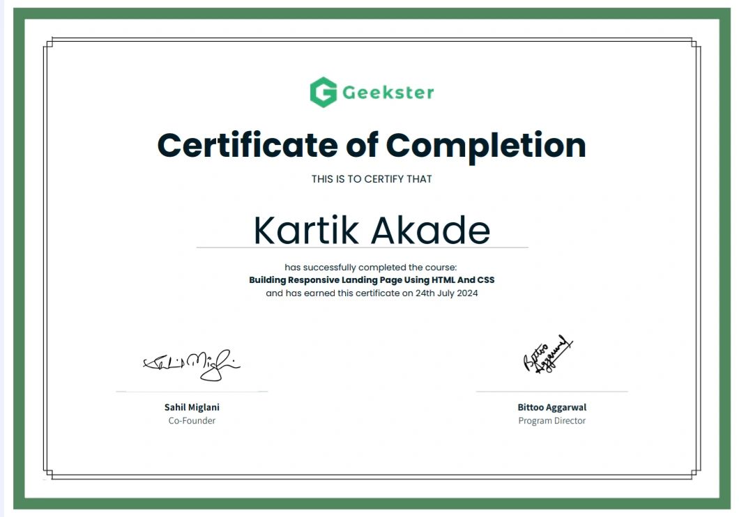 Kartik Akade on LinkedIn: #html #css #geekster Kartik Akade on LinkedIn: #html #css #geekster