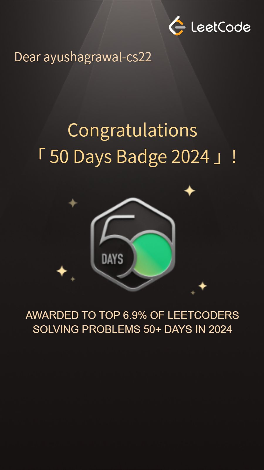 Ayush Agrawal on LinkedIn: #achievement #leetcode #coding #milestone Ayush Agrawal on LinkedIn: #achievement #leetcode #coding #milestone