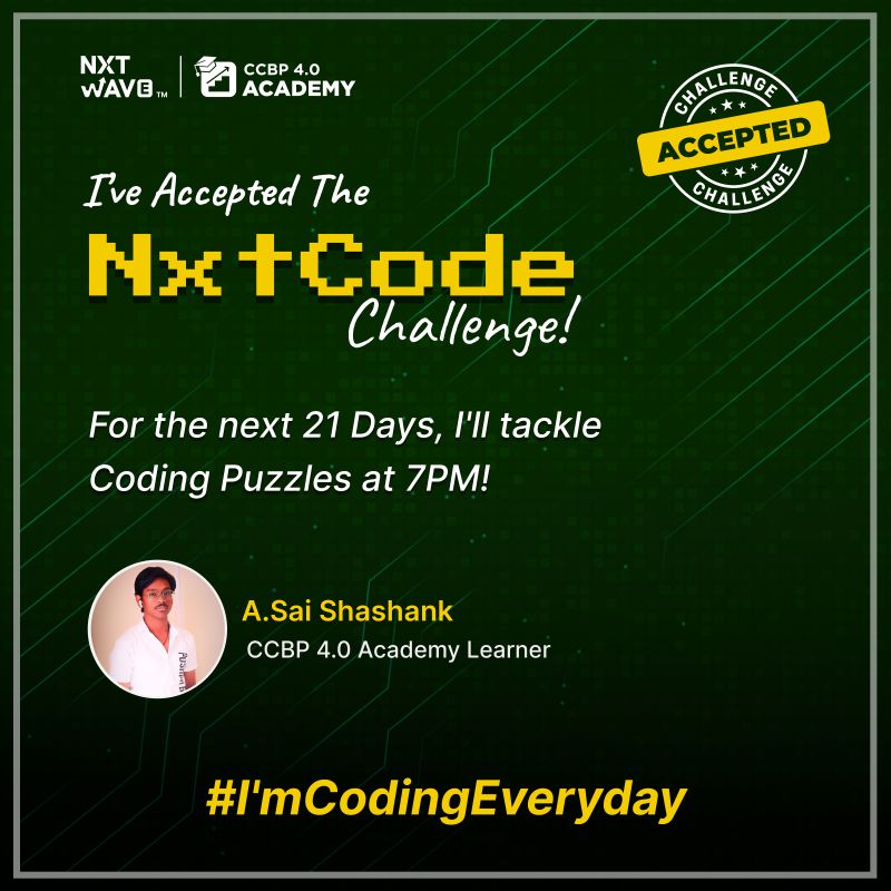 Allampally Saishashank on LinkedIn: #codingchallenge #skilldevelopment ... Allampally Saishashank on LinkedIn: #codingchallenge #skilldevelopment ...