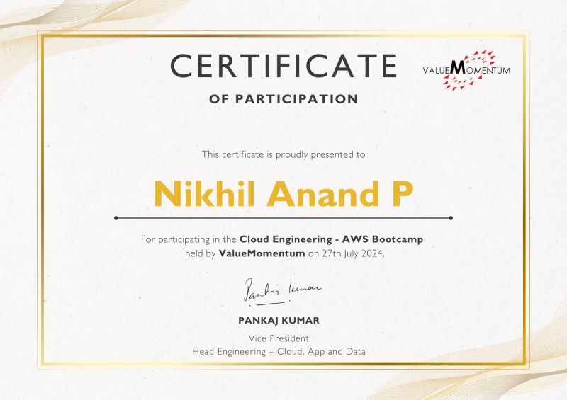 Nikhil Anand on LinkedIn: #awsbootcamp Nikhil Anand on LinkedIn: #awsbootcamp