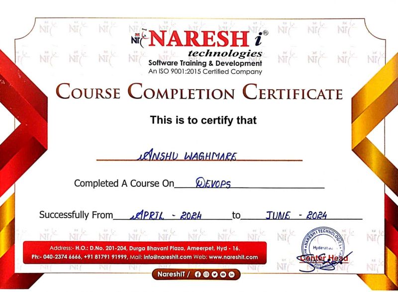 Anshu Waghmare on LinkedIn: #devops #certification #nareshit # ... Anshu Waghmare on LinkedIn: #devops #certification #nareshit # ...