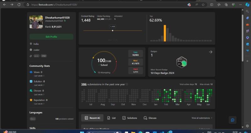 Diwakar Kumar on LinkedIn: #leetcode #codingmilestone #programming # ... Diwakar Kumar on LinkedIn: #leetcode #codingmilestone #programming # ...