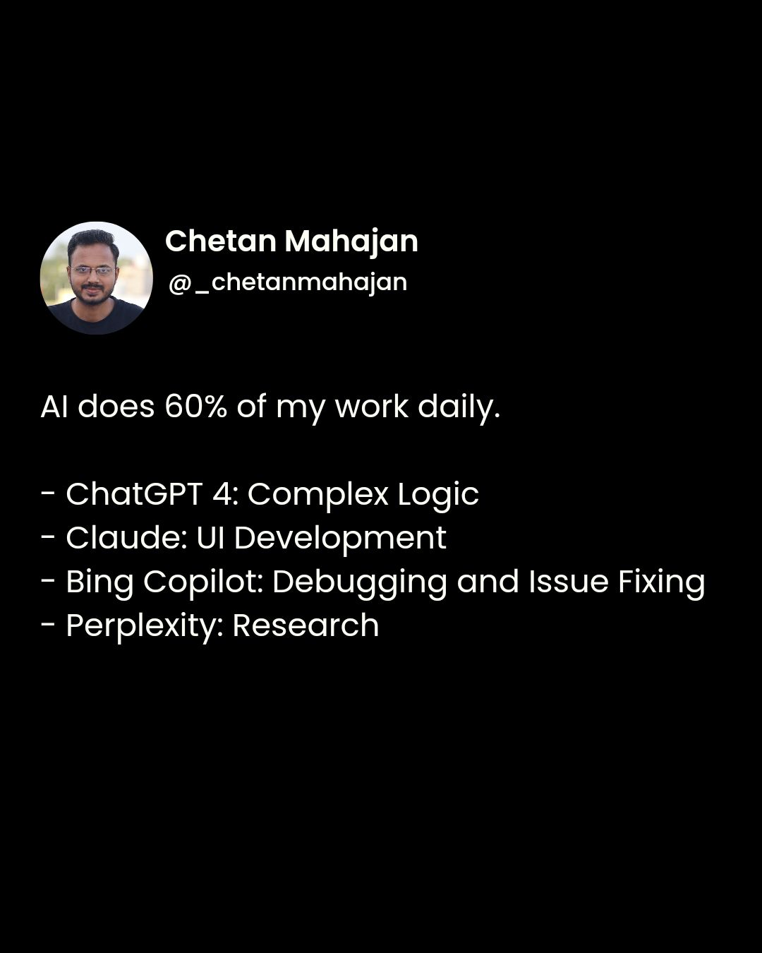 Chetan Mahajan on LinkedIn: #programming #chatgpt #coding Chetan Mahajan on LinkedIn: #programming #chatgpt #coding