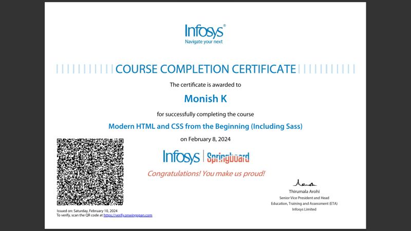 Monish K on LinkedIn: html and css from the beginning in INFOSYS Monish K on LinkedIn: html and css from the beginning in INFOSYS