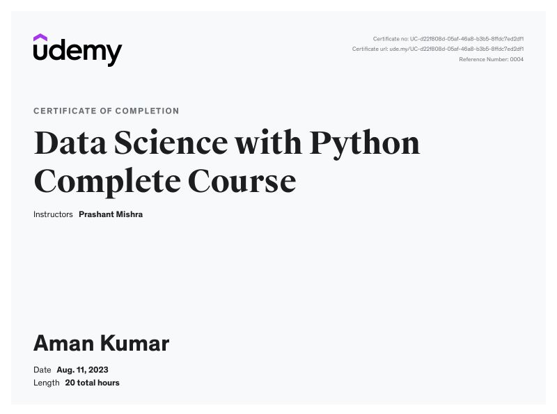 Aman Kumar on LinkedIn: #datascience #machinelearning #skillsacquired Aman Kumar on LinkedIn: #datascience #machinelearning #skillsacquired