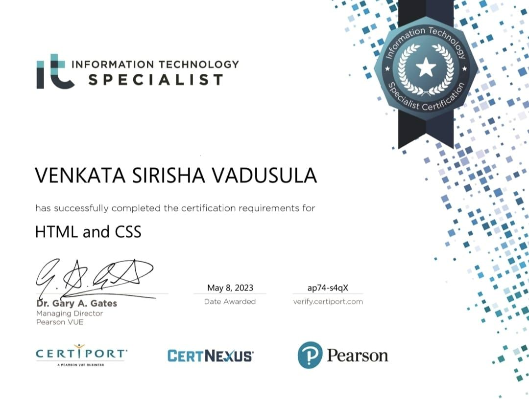 Venkata sirisha Vadusula on LinkedIn: #htmlcss #technical Venkata sirisha Vadusula on LinkedIn: #htmlcss #technical