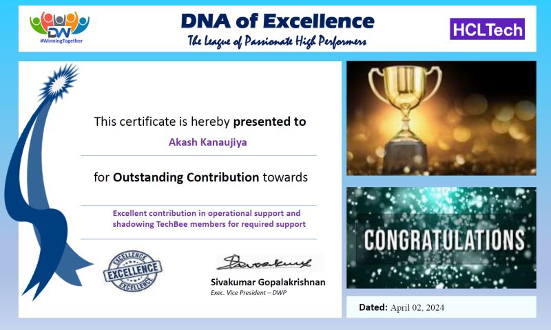 Akash Kanaujiya on LinkedIn: #recognition #collaboration #teamwork # ... Akash Kanaujiya on LinkedIn: #recognition #collaboration #teamwork # ...