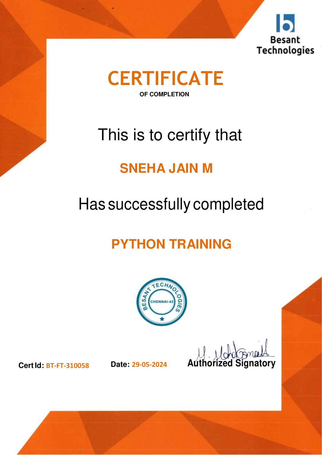 Sneha Jain on LinkedIn: #python #besanttechnologies Sneha Jain on LinkedIn: #python #besanttechnologies